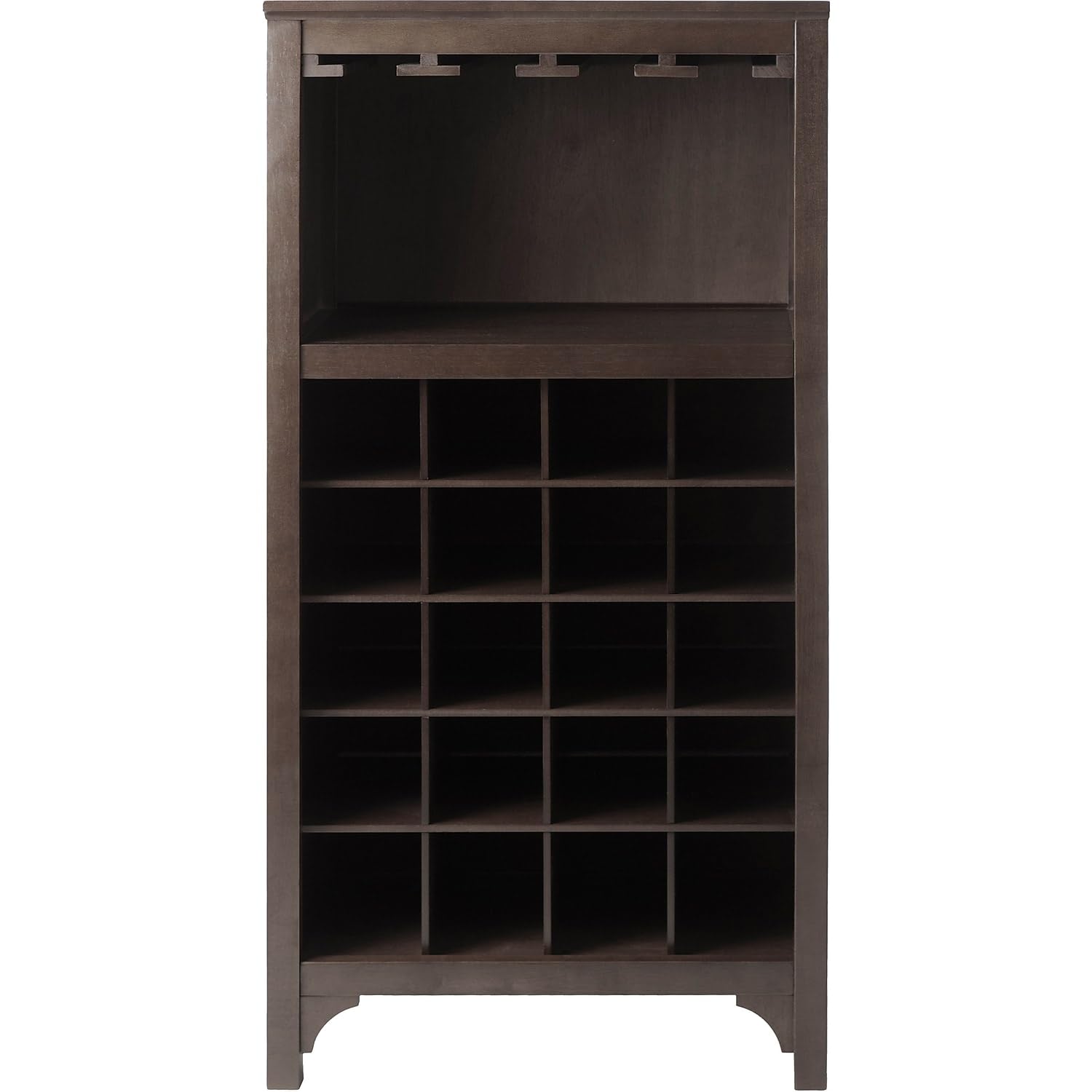 Winsome Ancona 37.52-inch x 19.09-inch x 12.6-inch 20-Bottle Modular Wine Cabinet With Glass Rack, Dark Espresso (92729)