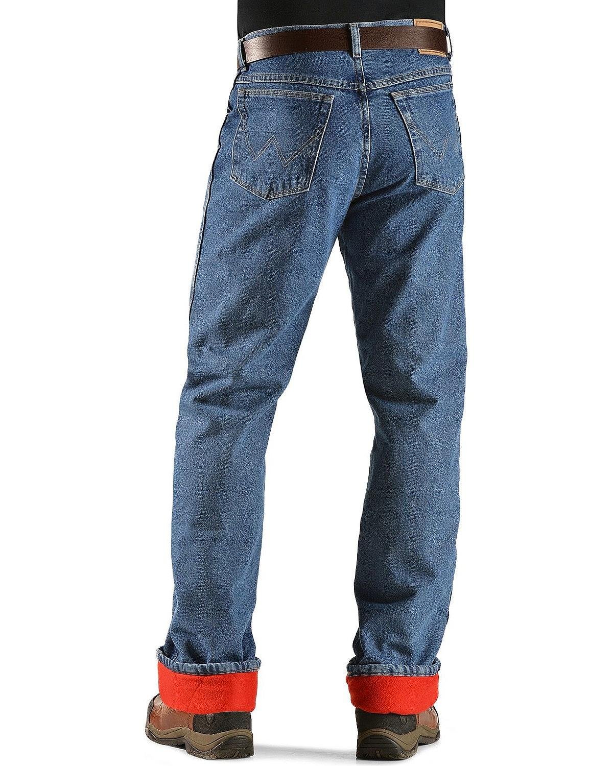 Wrangler mens Rugged Wear Woodland Thermal jeans, Stonewashed Denim, 36W x 32L US