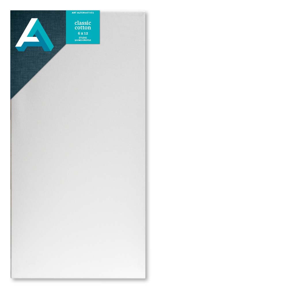 Art Alternatives Classic Cotton Stretched Canvas, Studio, .75 in Profile, 6 in x 12 in