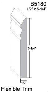 Flexible Moulding - Flexible Base Moulding - B5180 - 1/2" X 5-1/4" - 12' Length - Flexible Trim