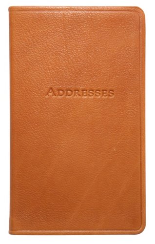 Graphic Image 5 Inch Leather Bound Pocket Address Book, Genuine Calfskin Leather, 750 Entries, British Tan