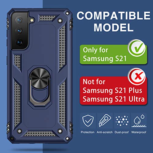 Vaki Case for Samsung Galaxy S21 5G Case Rugged Military Grade Heavy Duty Armor Shockproof Anti-Drop Galaxy S21 Phone Case Holder Kickstand Shell for Samsung Galaxy S21 5G 6.2 2021 Basic Cases (Blue)