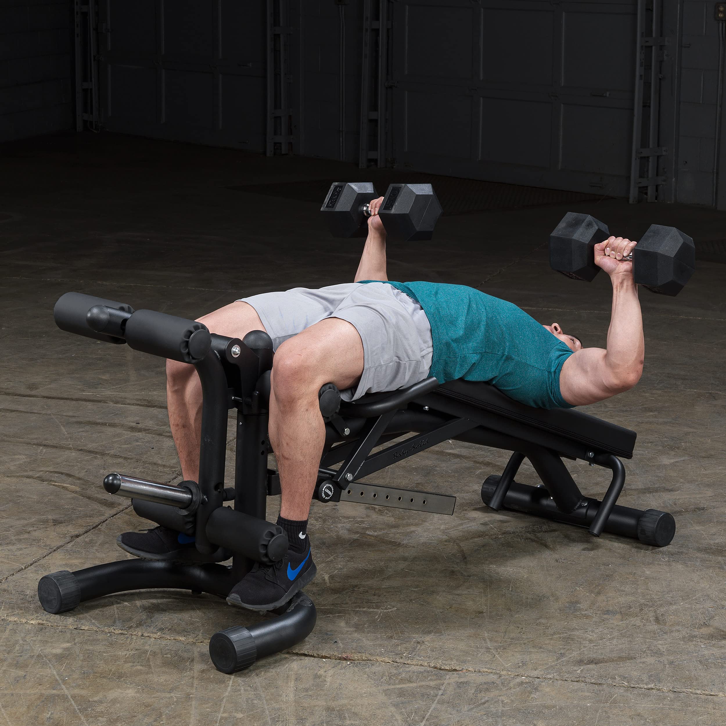 Body-Solid Multiple Angles Adjustable Weight Bench for Home & Commercial Gym (FID46) - Flat, Incline & Decline Bench for Workout Strength Training - Black