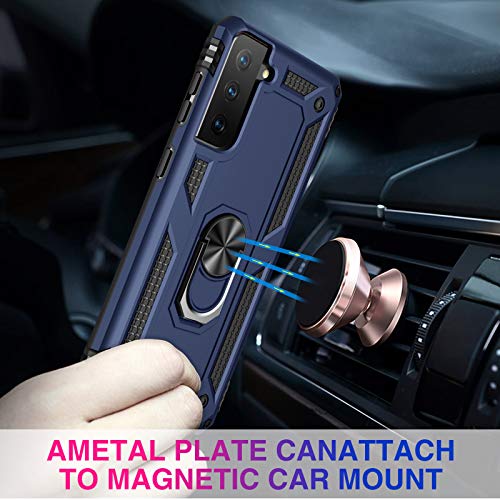 Vaki Case for Samsung Galaxy S21 5G Case Rugged Military Grade Heavy Duty Armor Shockproof Anti-Drop Galaxy S21 Phone Case Holder Kickstand Shell for Samsung Galaxy S21 5G 6.2 2021 Basic Cases (Blue)