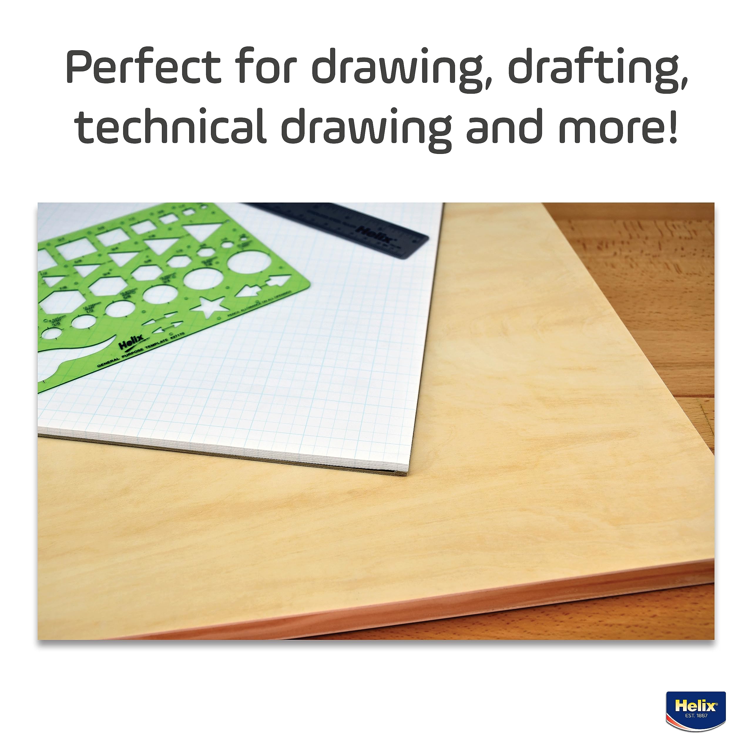 Helix - Wooden Lightweight Drawing Board - 20 x 26 Inch - Metal Edge - Drafting, Art, Sketching and Tracing