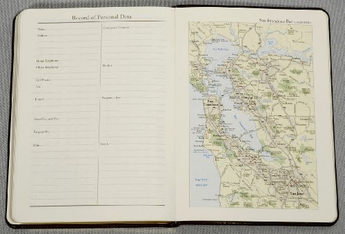 Graphic Image 7 Inch Leather Bound Desk Address Book, Genuine Calfskin Leather, 1,400 Entries, British Tan