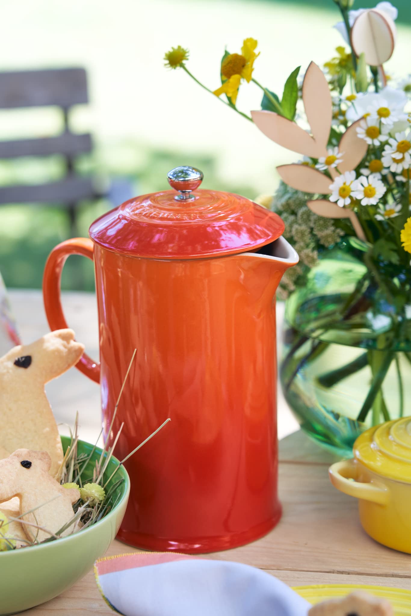 Le Creuset Stoneware French Press, 34 oz., Flame
