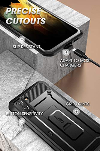 SUPCASE UBPro Series Case for Galaxy S21+ Plus 5G (2021 Release), Full-Body Dual Layer Rugged Holster & Kickstand Case Without Built-in Screen Protector (Black)