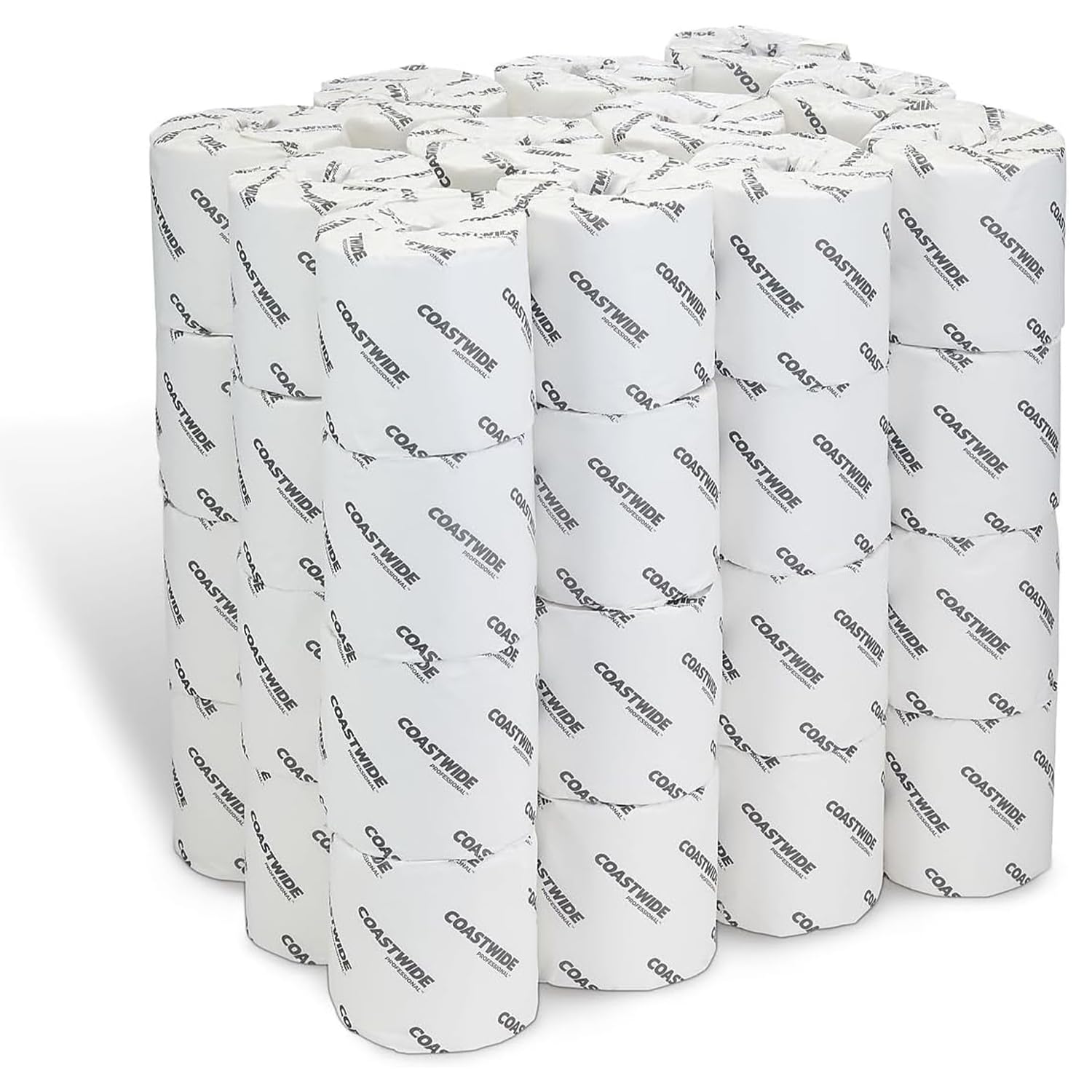 Coastwide Recycled Toilet Paper Rolls, 2-Ply, 350 Sheets Per Roll (48 Individually Wrapped Toilet Paper Rolls Per Carton)