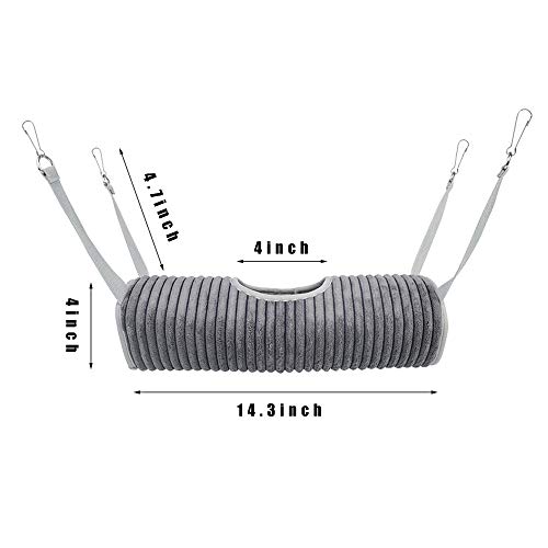 WOLEDOE Ferret Tunnel Hanging Hammock Bed, Small Animal Rats Squirrel Toy - Grey