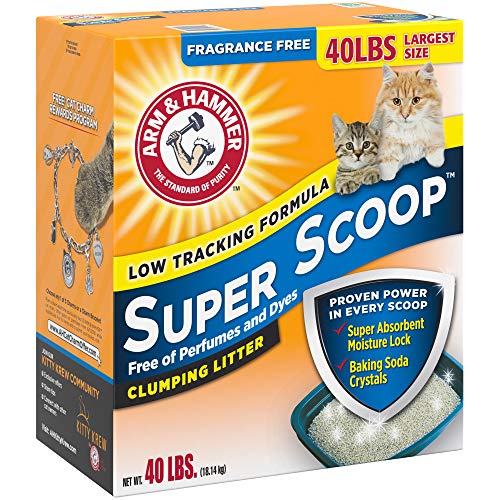 Arm & Hammer Super Scoop Clumping Cat Litter, Fragrance Free 40lb