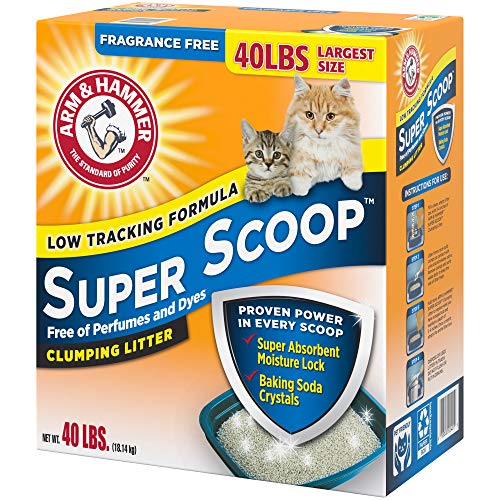 Arm & Hammer Super Scoop Clumping Cat Litter, Fragrance Free 40lb