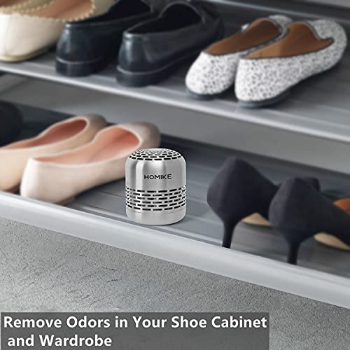 HOMIKE Refrigerator Deodorizer, Odor Eliminator,Last up to 10 Years for Car,Closet,Shoes Cabinet,Fridge and Freezer,Outperforms Baking Soda and Activated Carbon(Stainless Steel)