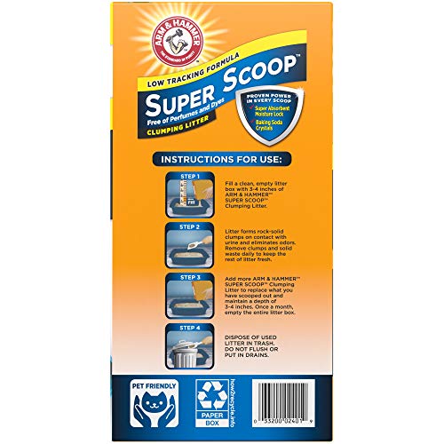 Arm & Hammer Super Scoop Clumping Cat Litter, Fragrance Free 40lb