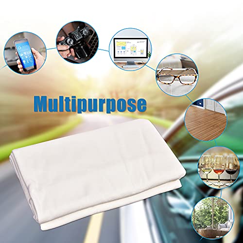 2-Pack Chamois Cloth for Car 35''x 24'' Fast Drying Pad Towel Natural Shammy Towel Real Leather Sheepskin Washing Cloth Cleaning Towel Car and Precision Instruments Multipurpose Wipes Natural Shape