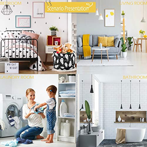 visesunny Collapsible Large Capacity Basket Ghost Cartoon Character Clothes Toy Storage Hamper with Durable Cotton Handles Home Organizer Solution for Bathroom, Bedroom, Nursery, Laundry,Closet