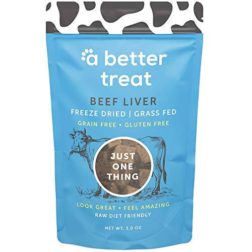 A Better Treat â Freeze Dried Beef Dog Treats, Grass Fed, Beef Liver Single Ingredient | Natural, Healthy, High Value | Gluten Free, Grain Free, High Protein, Diabetic Friendly | Made in The USA