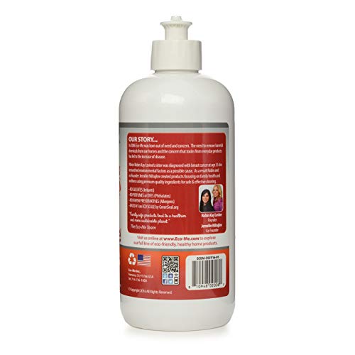 Eco Me Natural Environmentally Friendly Sudsing Liquid Dish Soap, Healthy Fragrance Free Scent, 16 Ounces