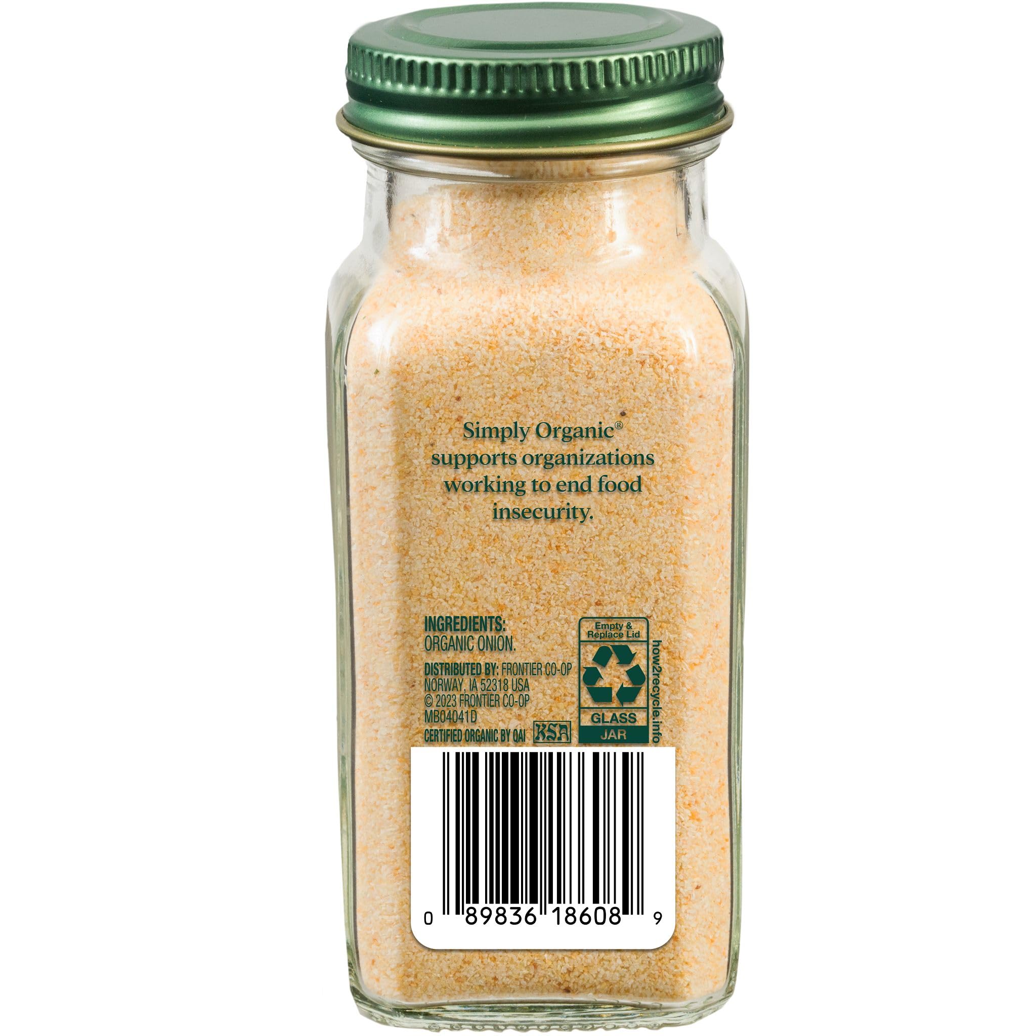 Simply Organic White Onion Powder, 3-Ounce Jar, Organic US Grown Onions, Real Onion Taste Without The Tears, Kosher, Non GMO