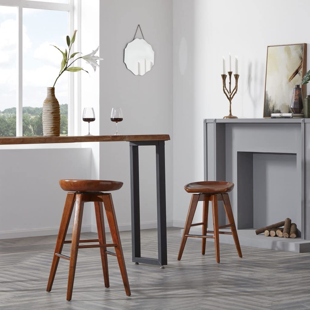 Boraam Bali Counter Height Swivel Stool, 24-Inch, Walnut