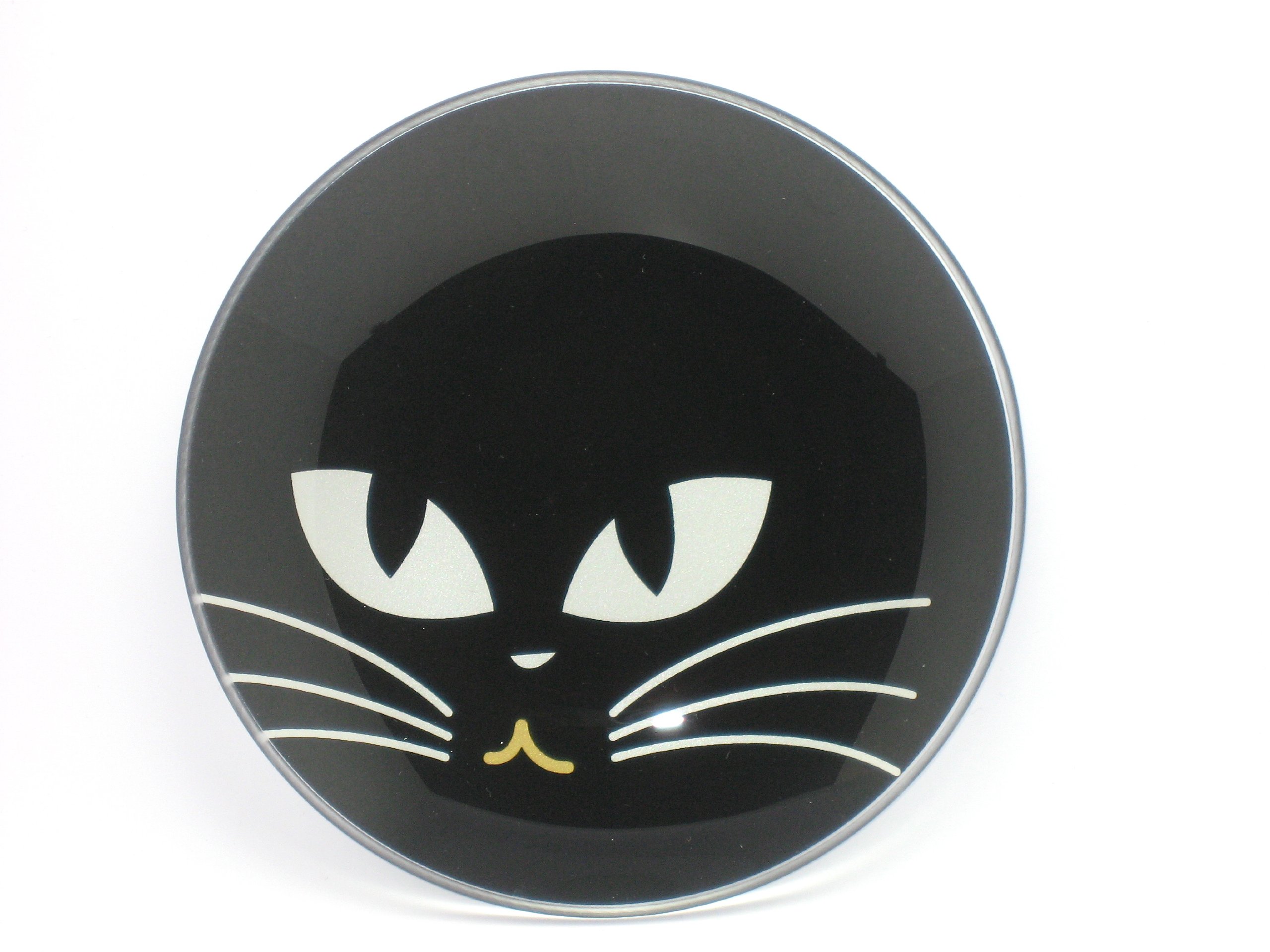 MIYA Plate 4.5" Glass Cat Eyes Blac