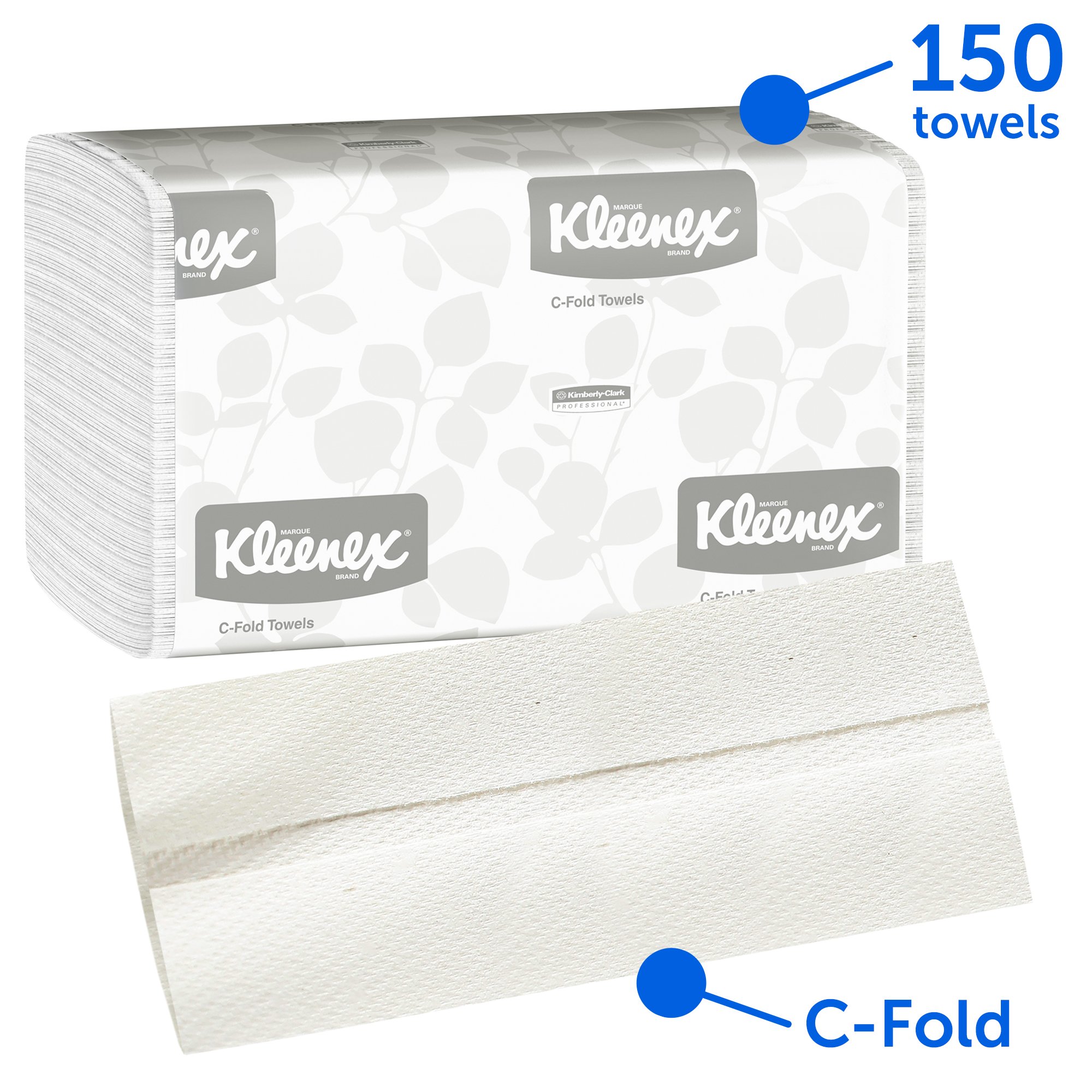 Kleenex Professional C-Fold Hand Cleaning Towel, 10.10" x 13.25", White 2400 Wiper