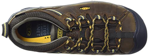 KEEN Men's Targhee 2 Low Height Waterproof Hiking Shoes, Cascade Brown/Golden Yellow, 9.5