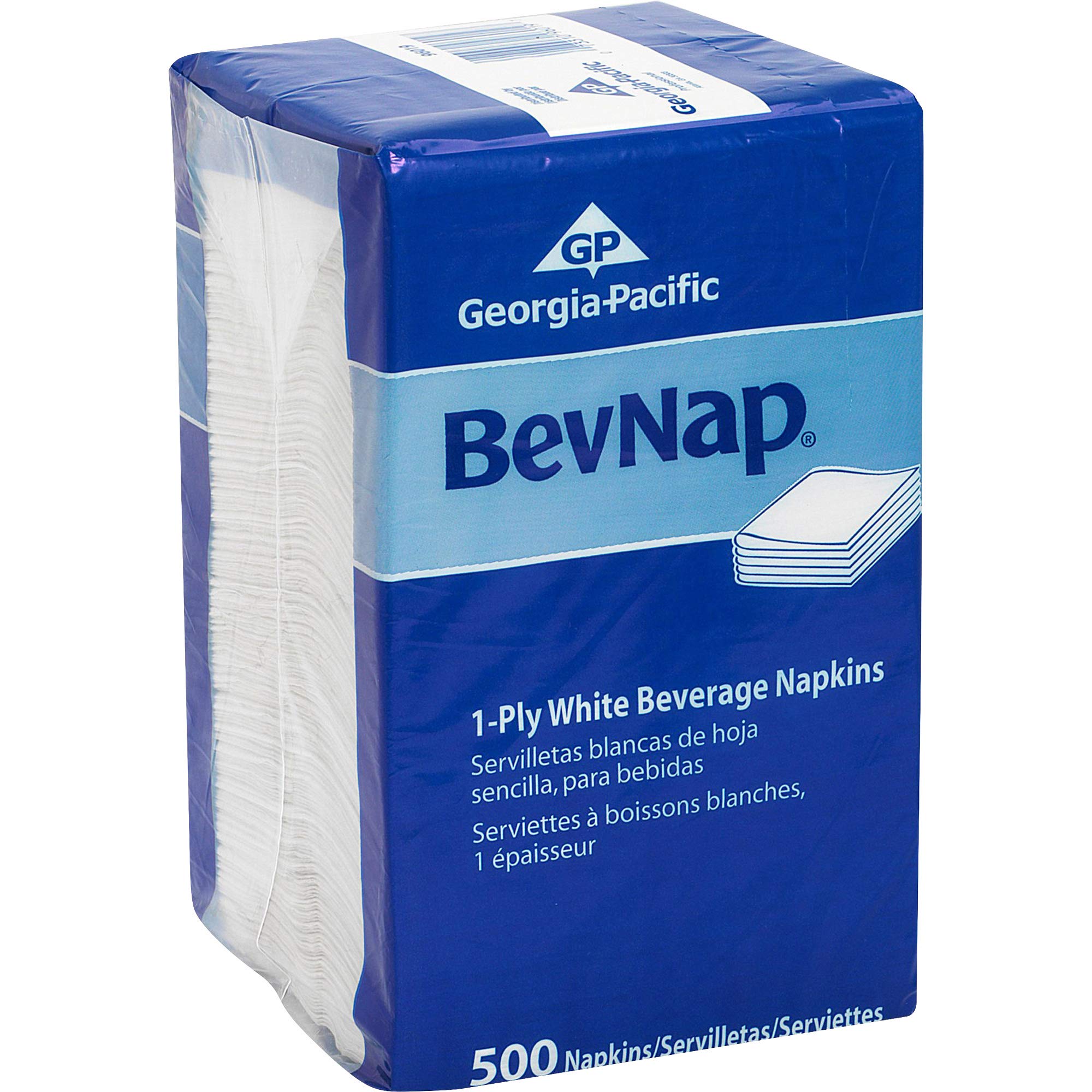 Georgia-Pacific Dixie 1-Ply Beverage Napkin by PRO , White, 1/4 Fold, 96019, 500 Napkins Per Pack, 8 Packs Per Case, 4000ct