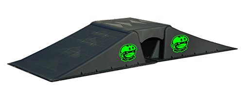 Ten-Eighty Micro Flybox Launch Ramp Set with 2 Connecting Ramps, Portable Skateboard, BMX Bike, Scooter, RC Car Ramp - Durable, Lightweight, Non-Slip Rubber Construction for Kids & Teens, Black