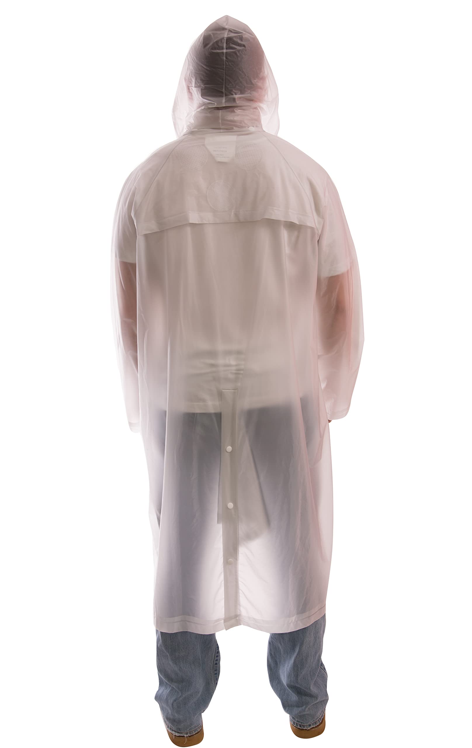 Tingley Tuff-Enuff C61210 Rain Coat With Detachable Hood, Large, Clear