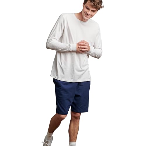 Russell Athletic Mens Cotton & Jogger with Pockets Athletic Shorts, Basic Cotton - Navy, Large US
