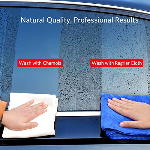 Chamois Cloth for Car - 3 Pack Drying Towel Super Absorbent Fast Drying 26" x 17" - Car Shammy Towel (Blue Pink Green)