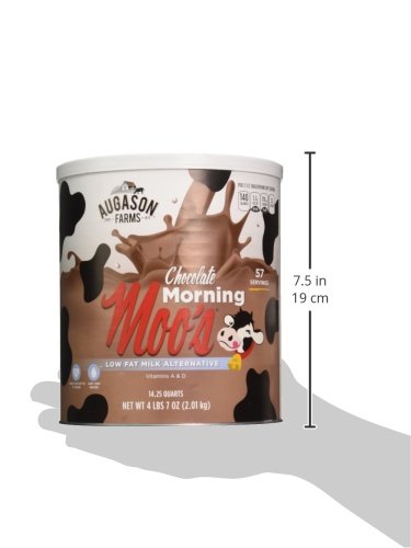 Augason Farms Morning Moo's Chocolate Low Fat Milk Alternative Can, Emergency Food Supply, Everyday Meals, 67 Servings