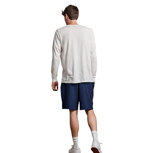 Russell Athletic Mens Cotton & Jogger with Pockets Athletic Shorts, Basic Cotton - Navy, Large US