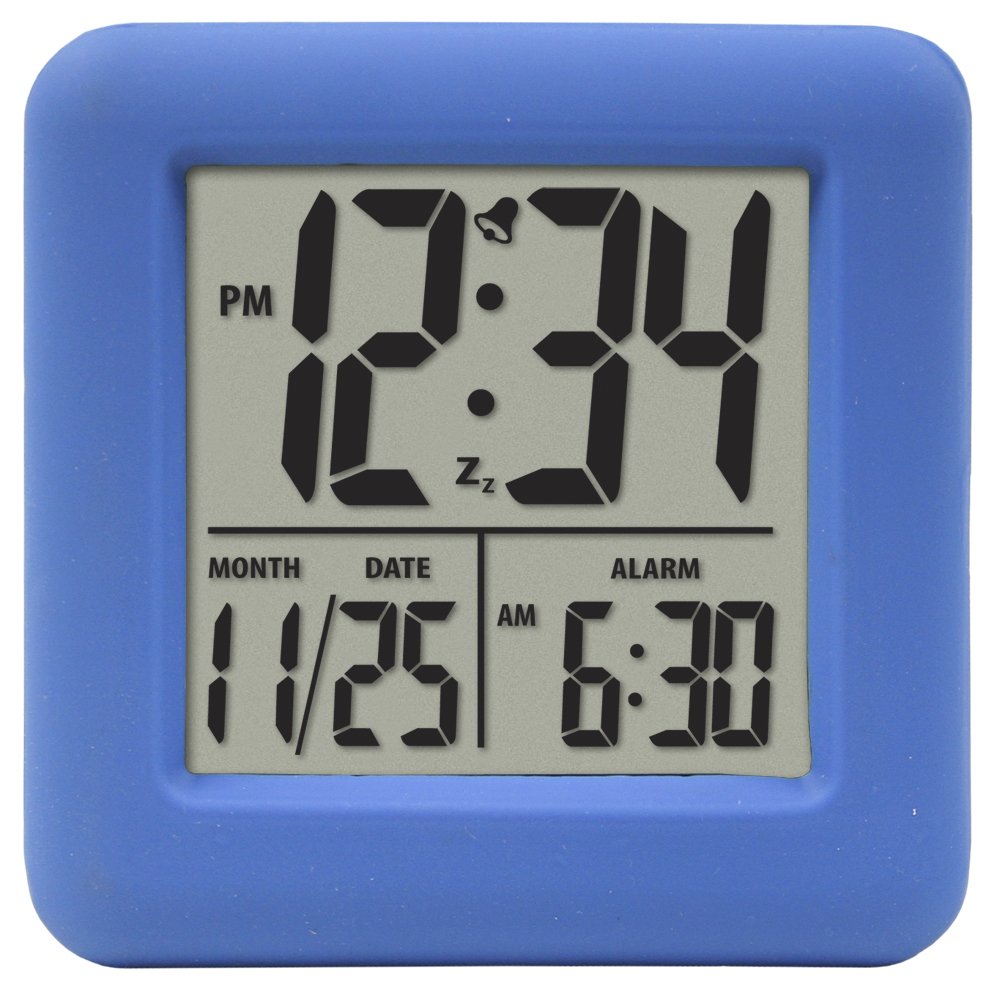 Equity by La Crosse 70905 Soft Blue Cube LCD Alarm Clock 5.20in. x 4.20in. x 3.30in.