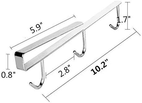 Coffee Mug Holder - 304 Stainless Steel ,Cup Rack Under Shelf, Fit for The Cabinet 0.8" or Less(Primary Color, 2 Pieces)