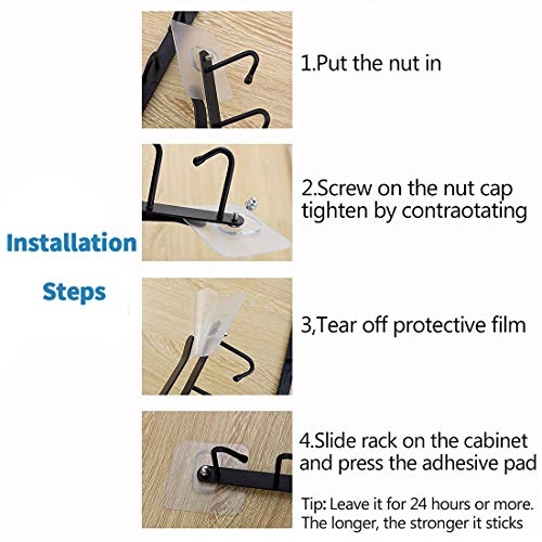 YIHAIXINGWEI White Cup Holder Under Cabinet 6 Hook Coffee Cup Mug Holder for Kitchen, Fit for 1 Inch Thickness Shelf or Less (with Adhesive).