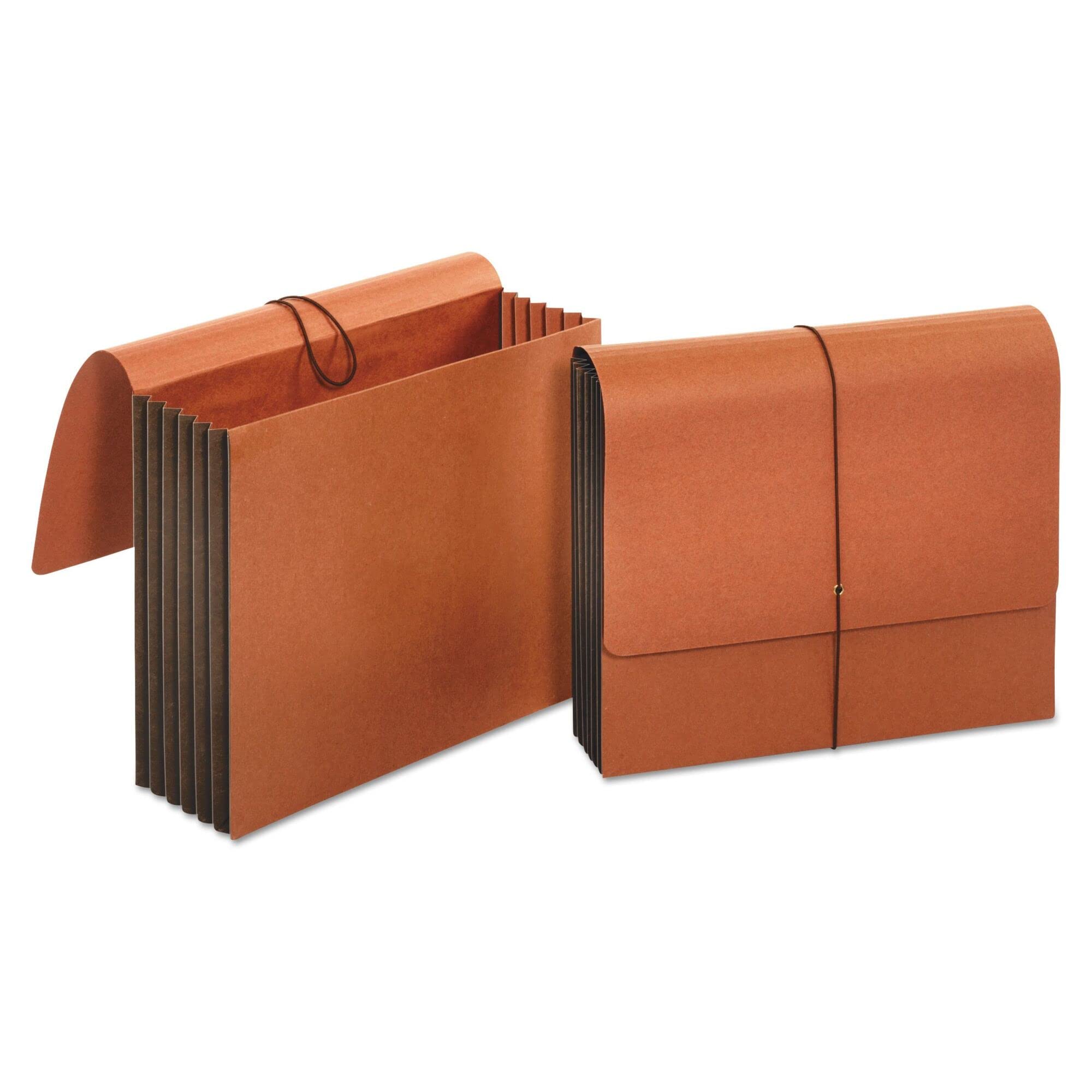 Universal UNV13090 1 Section Extra Wide Expanding Wallet With Elastic Cord - Letter Size, Redrope