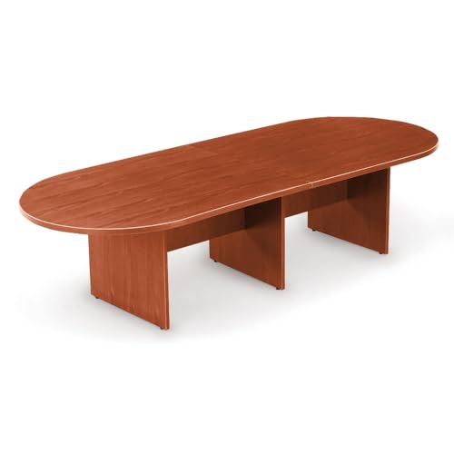 NBF 10L Conference Tables with Eight Seats - Laminate Conference Room Tables - Durable Office Meeting Table - Training Tables for Brainstorming Collaboration Sessions (48"D x 120"W x 29.5"H, Mahogany)