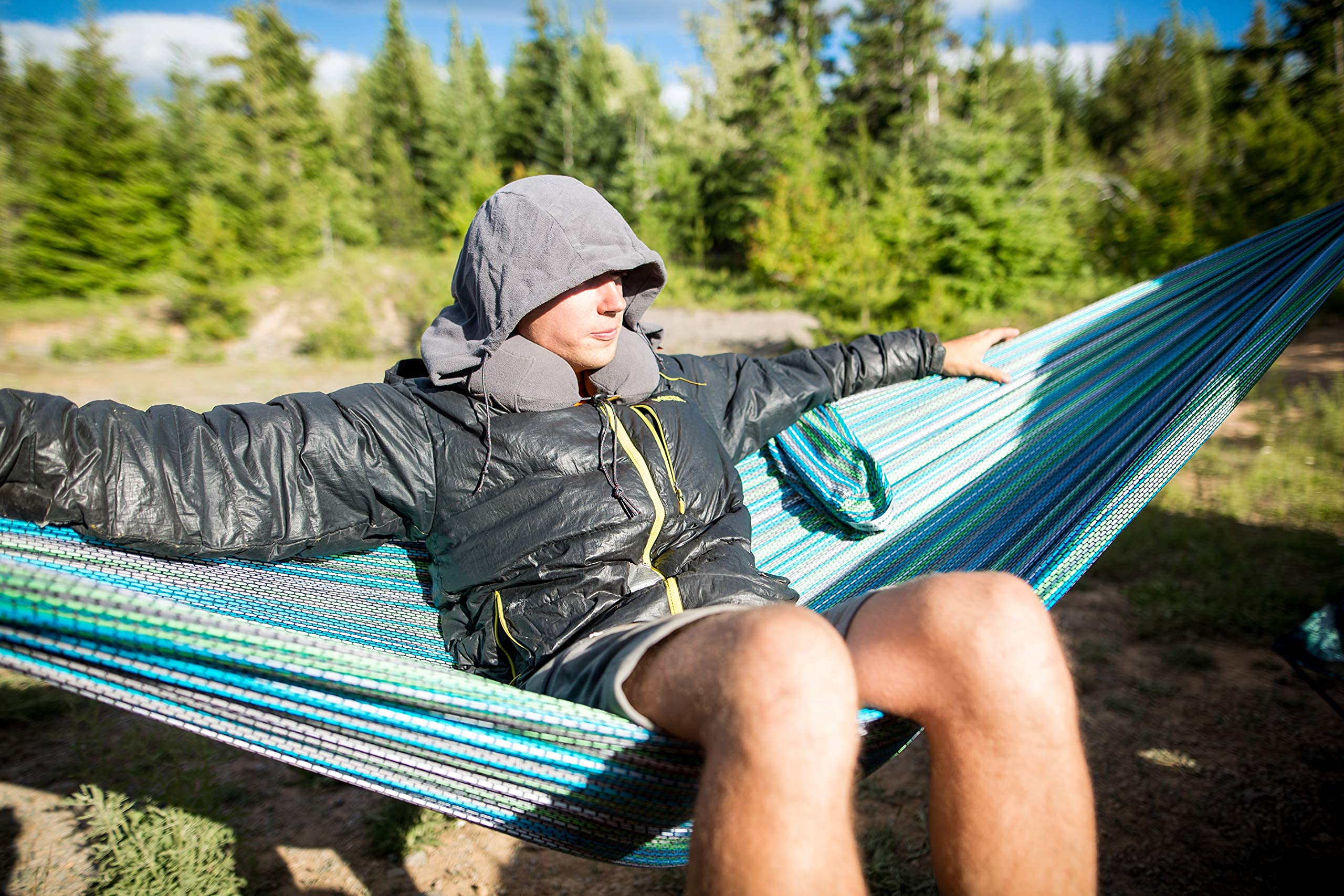Grand Trunk Hooded Travel Pillow: 360 Neck and Head Support, High-Grade Memory Foam, Adjustable Light-Blocking Hood, Carry Bag Included - Perfect for Car or Airplane Sleeping