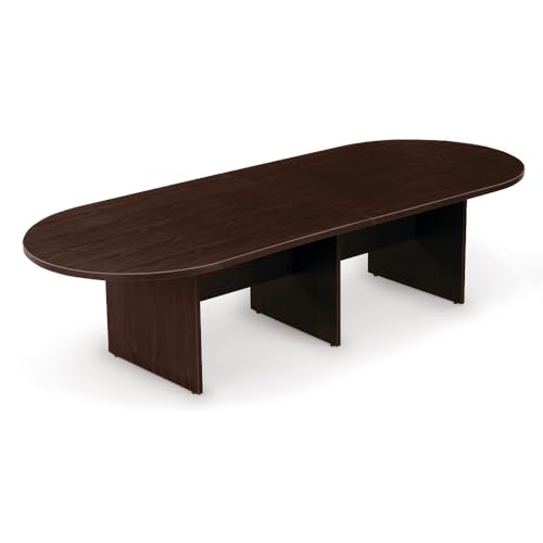 NBF 10L Conference Tables with Eight Seats - Laminate Conference Room Tables - Durable Office Meeting Table - Training Tables for Brainstorming Collaboration Sessions (48"D x 120"W x 29.5"H, Mahogany)