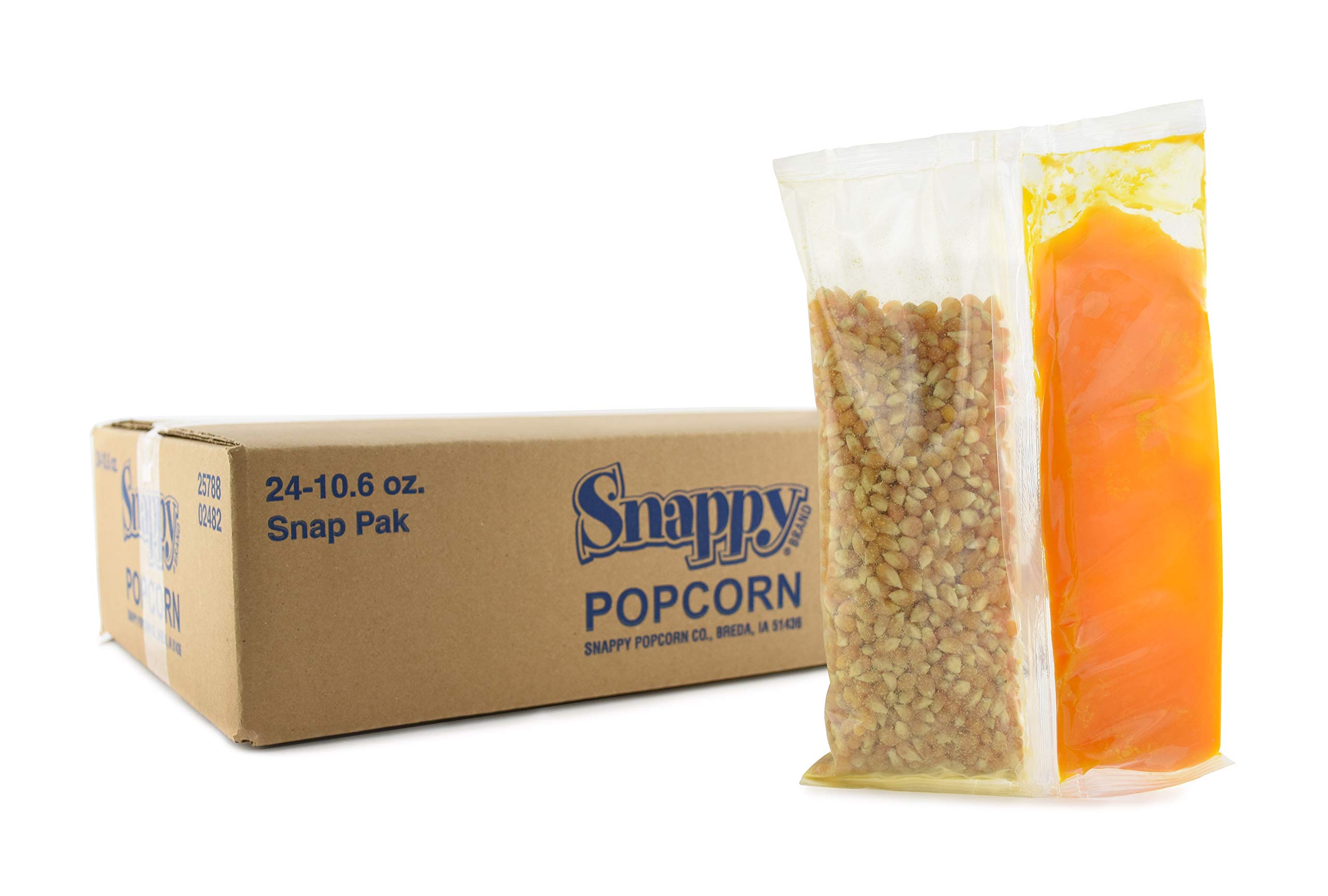 Snappy Snap-Paks, Yellow Popcorn Packs for 8 oz Popcorn Machine with Coconut Oil, 10.6 oz, 24 Count