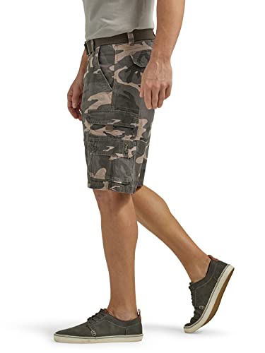 Lee Men's Big & Tall Dungarees Belted Wyoming Cargo Short, Ash Camo, 48