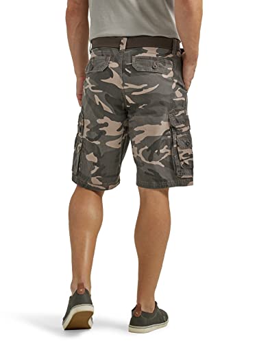 Lee Men's Big & Tall Dungarees Belted Wyoming Cargo Short, Ash Camo, 48