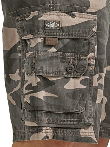 Lee Men's Big & Tall Dungarees Belted Wyoming Cargo Short, Ash Camo, 48