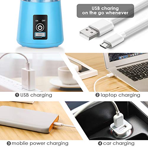 Portable Blender,Personal Blender with USB Rechargeable Mini Fruit Juice Mixer,Personal Size Blender for Smoothies and Shakes Mini Juicer Cup Travel 380ML,Fruit Juice,Milk