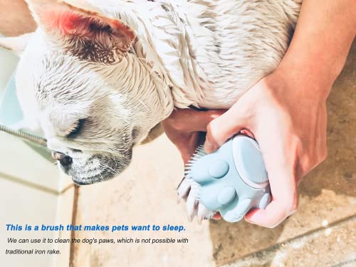 Ctpeng Dog Bath Brush,Soft Pet Shampoo Brush,Cat Massage Brush for Massaging Washing&Bathing(Blue)