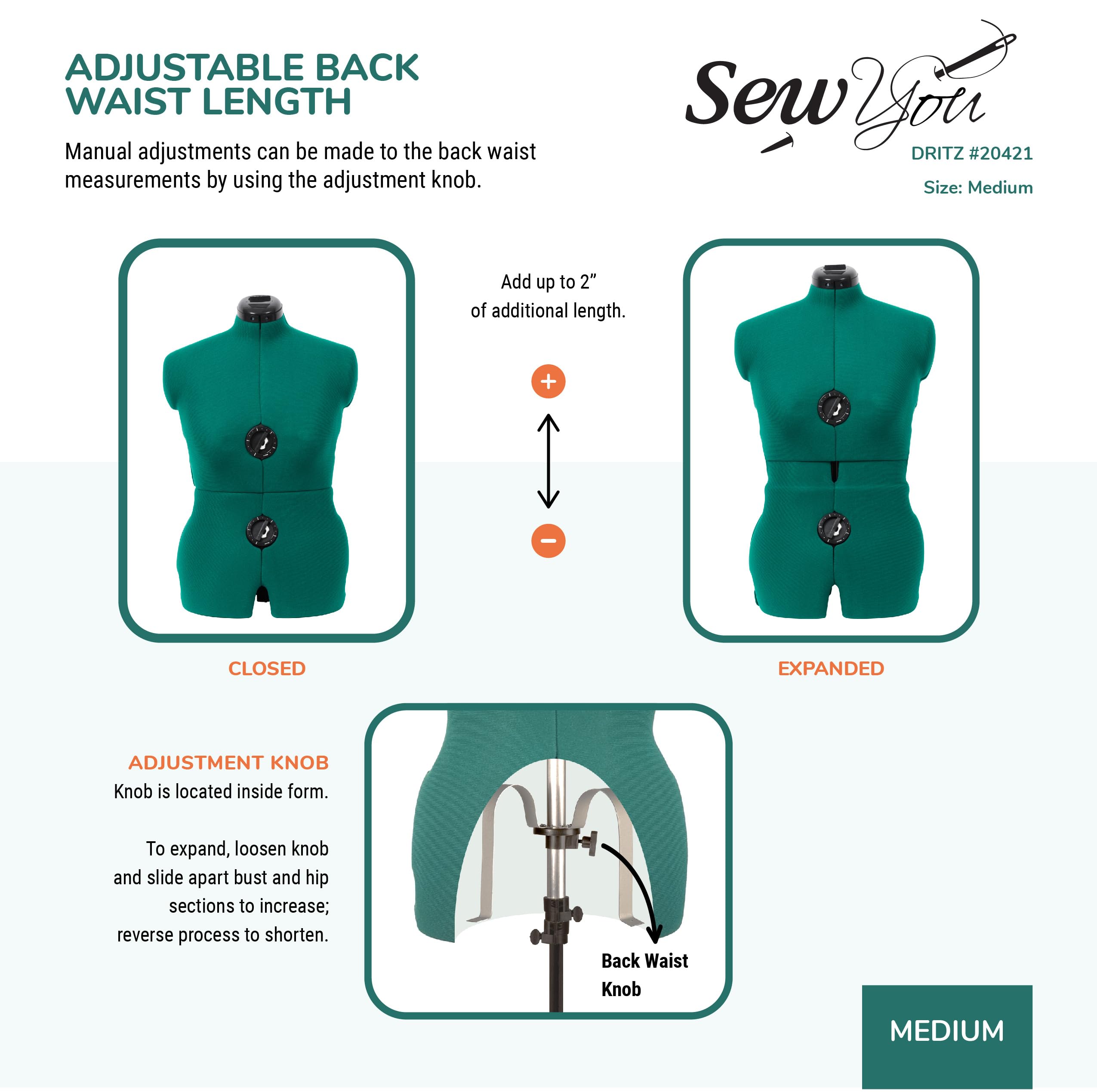 Dritz Sew You Adjustable Dress Form, Medium