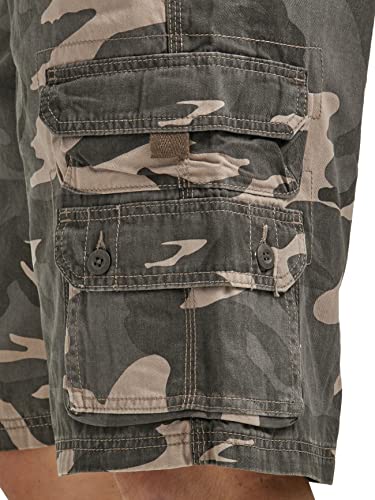 Lee Men's Big & Tall Dungarees Belted Wyoming Cargo Short, Ash Camo, 48