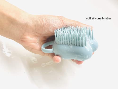 Ctpeng Dog Bath Brush,Soft Pet Shampoo Brush,Cat Massage Brush for Massaging Washing&Bathing(Blue)